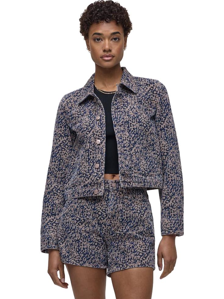 HUDSON JEANS Hudson Jeans Liza Trucker Jacket - Animal Print Denim